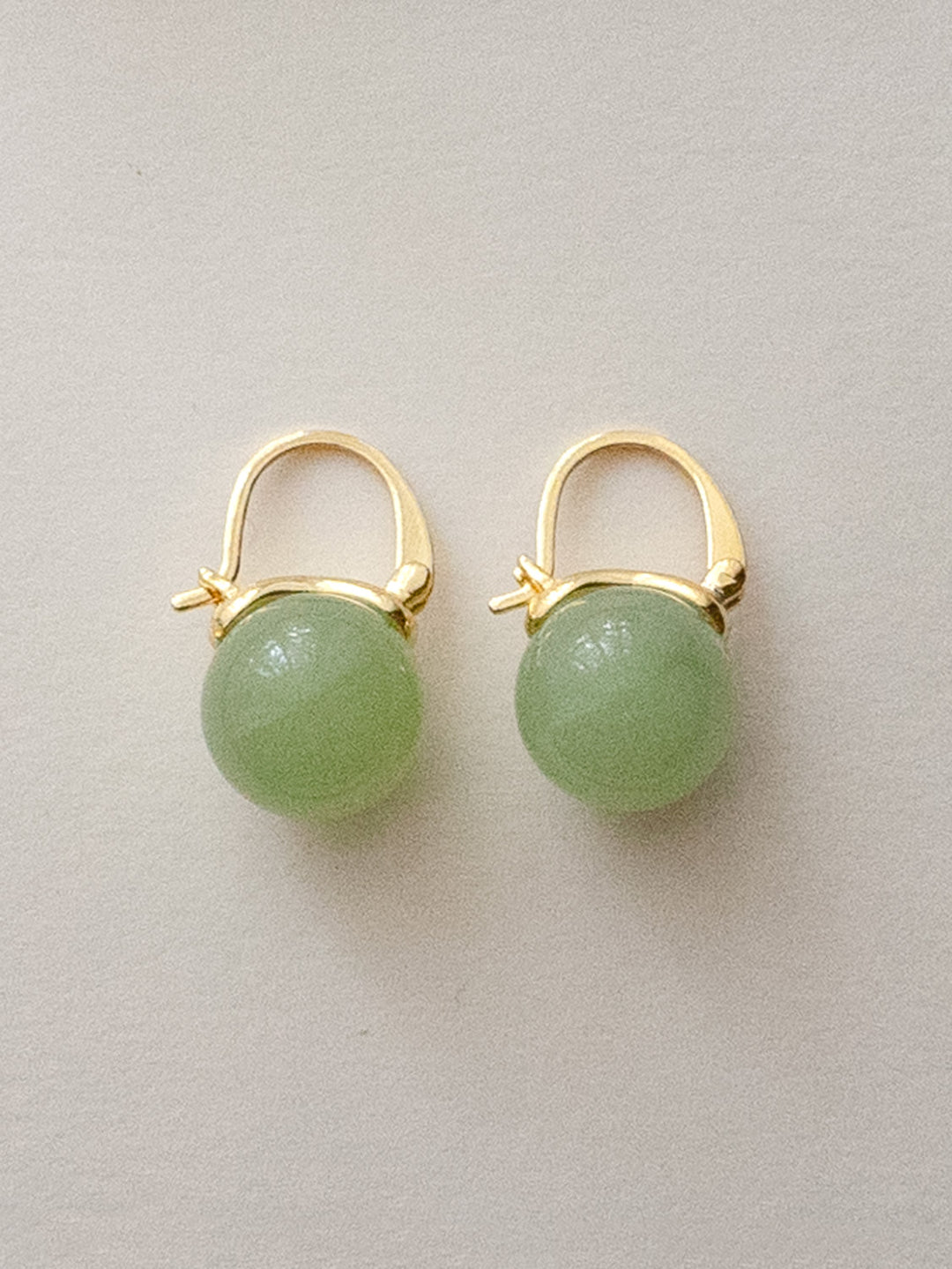 Spherical Green Jade Hoops – Gabi The Label