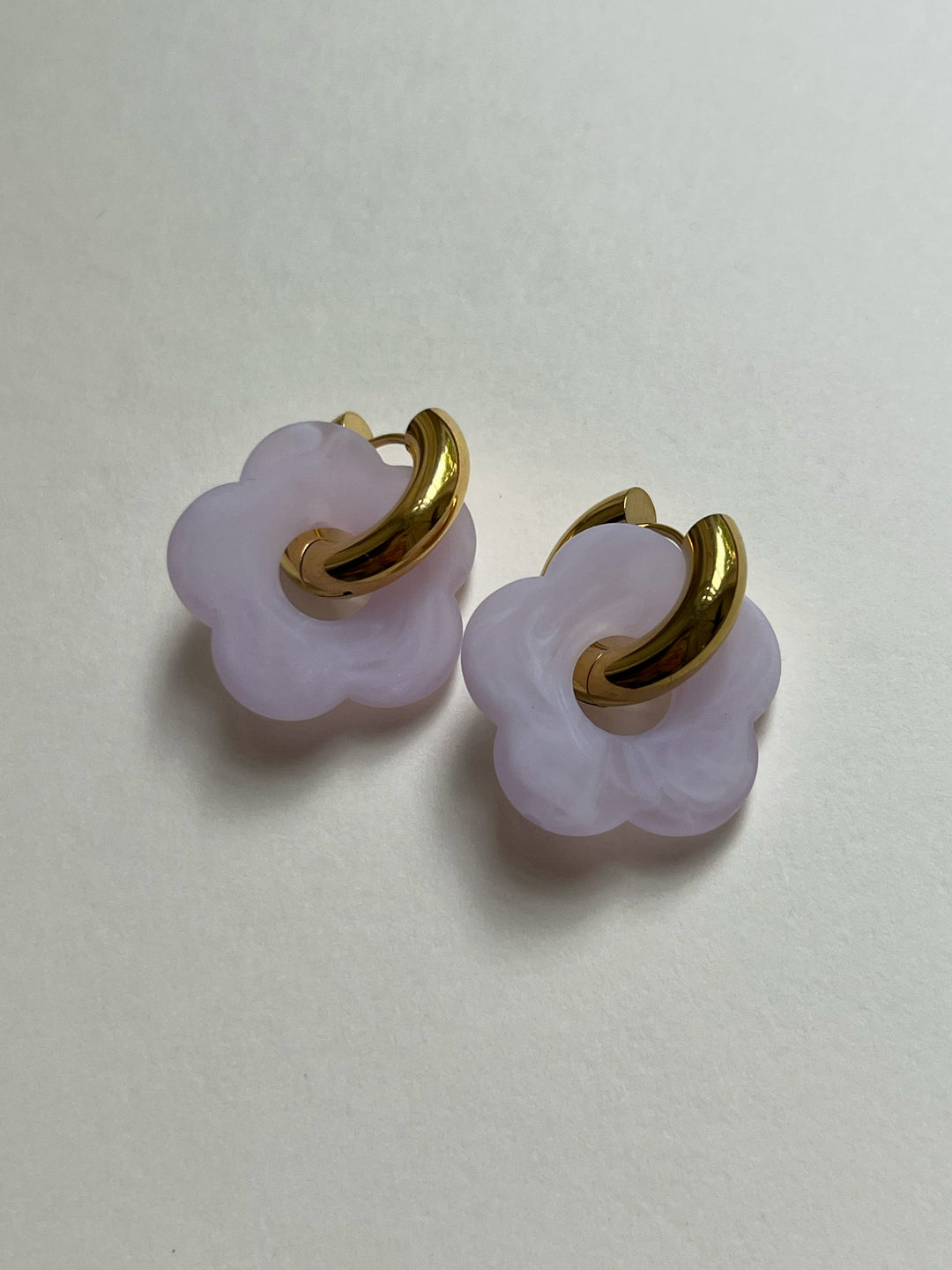 Flower Donut Hoops - Marbled Matte Lilac – Gabi The Label