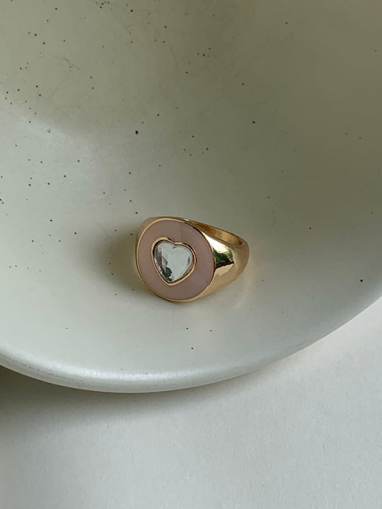 Heart Gem Chunky Ring – Gabi The Label