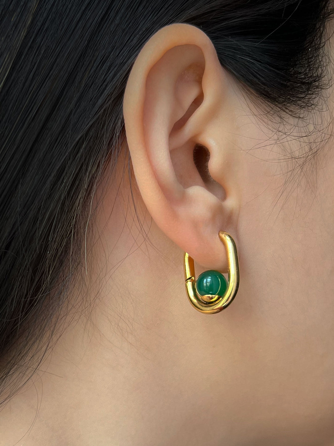 Oval Hoops - Malachite/Green – Gabi The Label