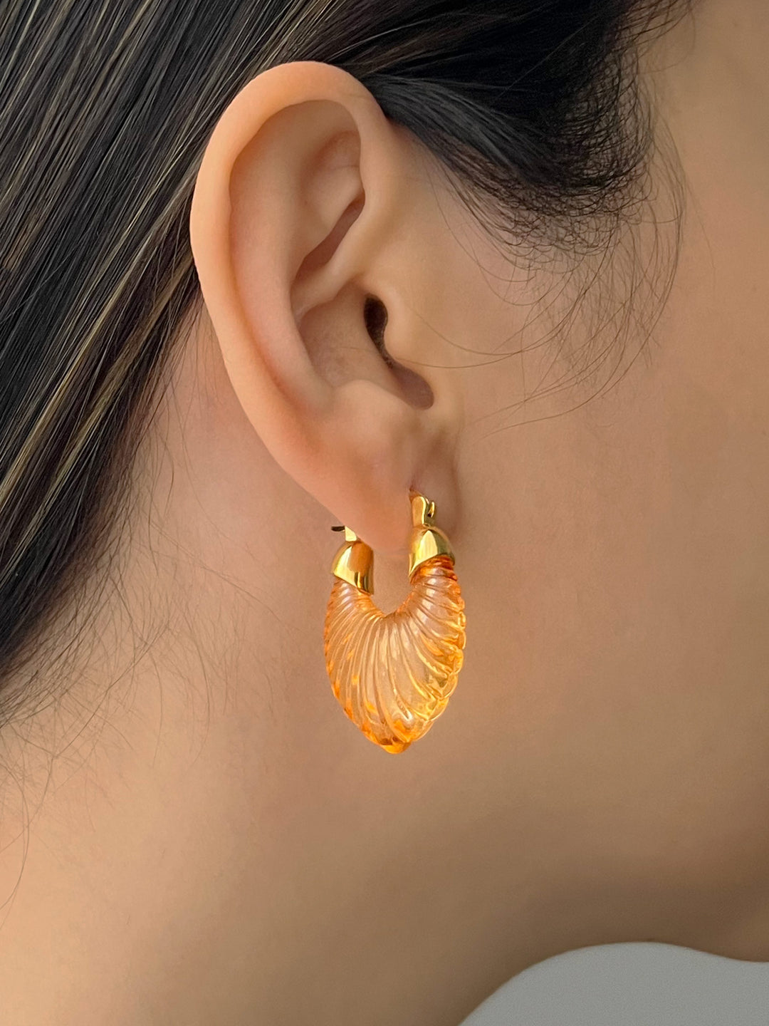 Sculptural Hoops - Orange – Gabi The Label